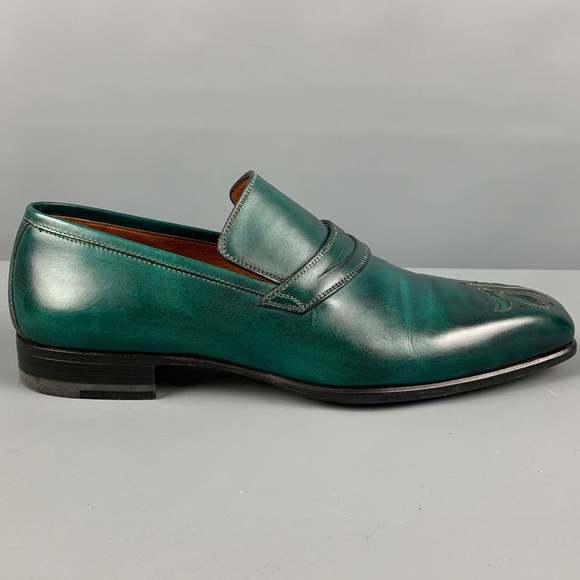 a. testoni | Shoes | A Testoni Green Antique Leather Slip On Loafers ...